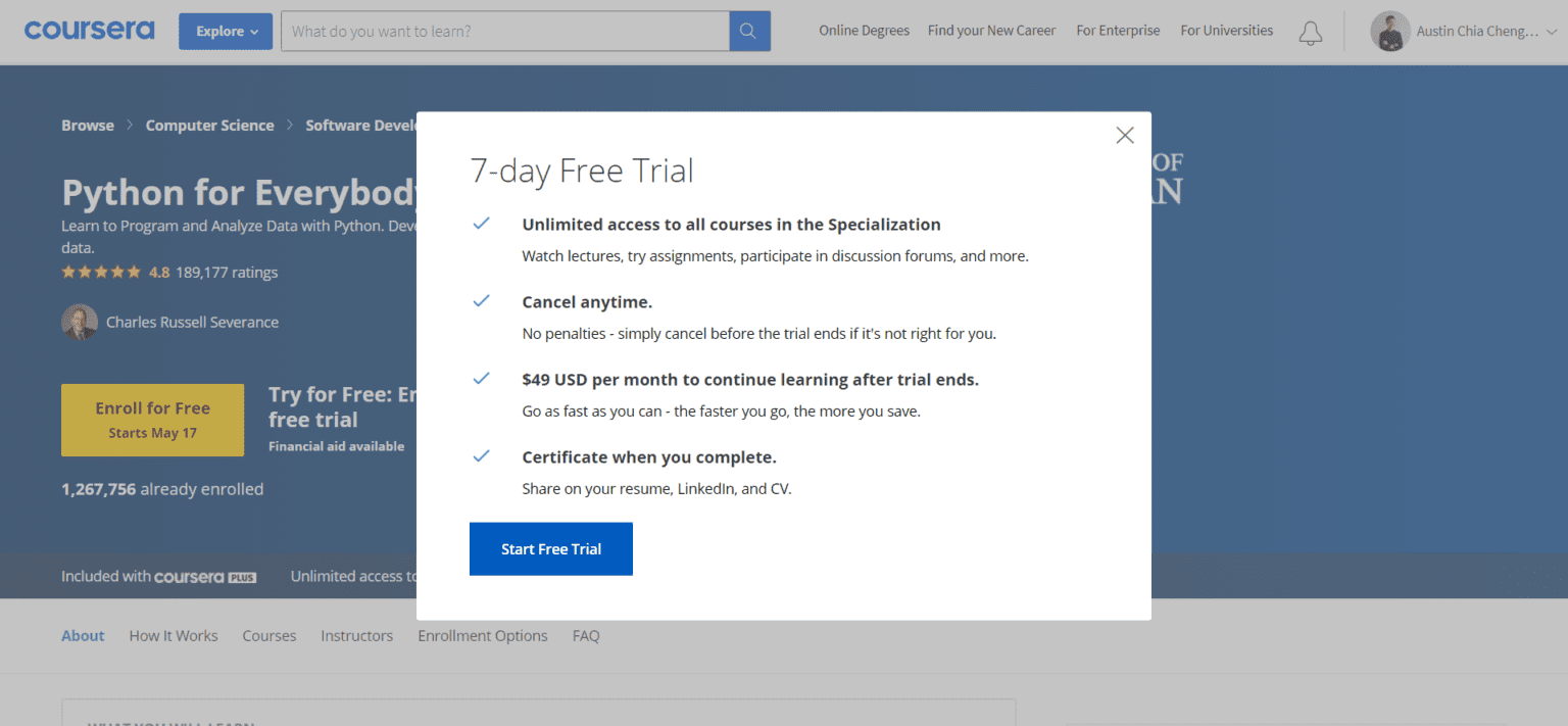 Coursera Python for Everybody: Course Review (2023)